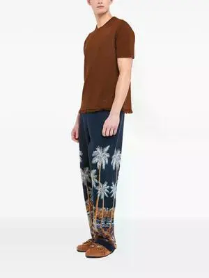 Alanui Fringed Logo-embroidered T-shirt