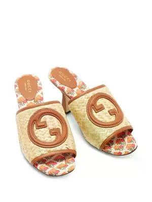 Gucci Interlocking G Raffia High Heel Sandals