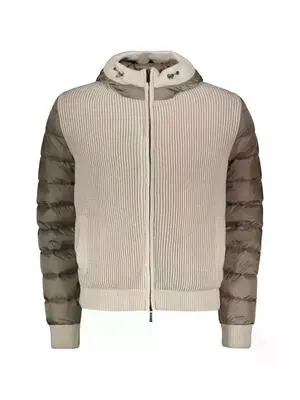 MOORER Knitted-front Hooded Padded Jacket
