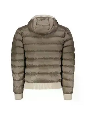 MOORER Knitted-front Hooded Padded Jacket