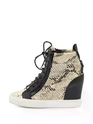 GIUSEPPE ZANOTTI Snakeskin-embossed Wedge Sneakers