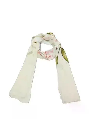 Oscar De La Renta Floral-print Scarf - Neutrals