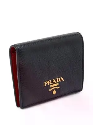 Prada Logo-plaque Compact Wallet