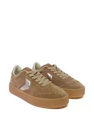 VOILE BLANCHE Suede Metallic Panel Lace-up Sneakers