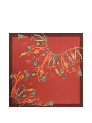 Etro Silk Scarf With Charm Motif - Red