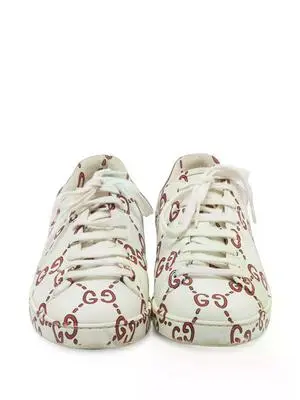 Gucci Ace Sneakers With Gg Print - White