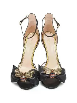 Gucci Charlotte Crystal-embellished Bow Sandals