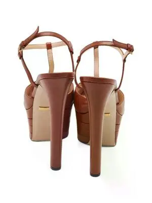 Gucci Leather Platform T-strap Pumps