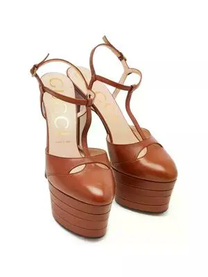 Gucci Leather Platform T-strap Pumps