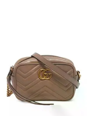 Gucci Mini Gg Marmont Matelassé Shoulder Bag - Brown