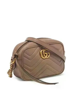 Gucci Mini Gg Marmont Matelassé Shoulder Bag - Brown