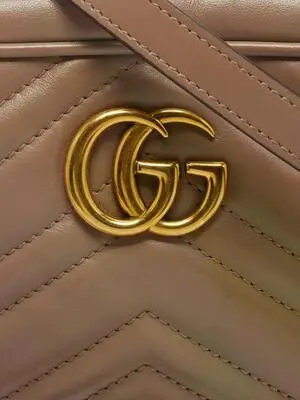 Gucci Mini Gg Marmont Matelassé Shoulder Bag - Brown
