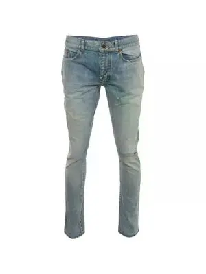 Saint Laurent Distressed Straight-leg Jeans
