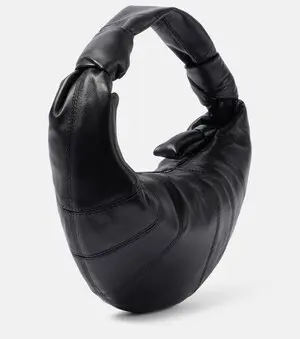 LEMAIRE Fortune Croissant Mini Leather Top-handle Bag - Black