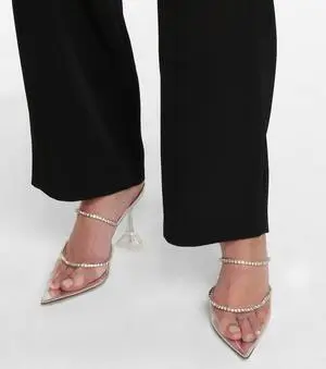 Amina Muaddi Gilda Embellished Pvc Mules