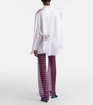 Dries Van Noten Polka-dot Silk Straight Pants