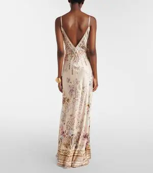 Camilla Embellished Floral Silk Maxi Dress - Multicoloured
