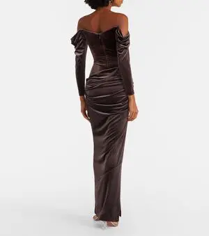 Alex Perry Draped Velvet Gown