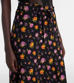 Dolce & Gabbana Floral Silk-blend Charmeuse Maxi Skirt