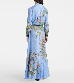 Etro Floral Silk Crêpe De Chine Maxi Skirt