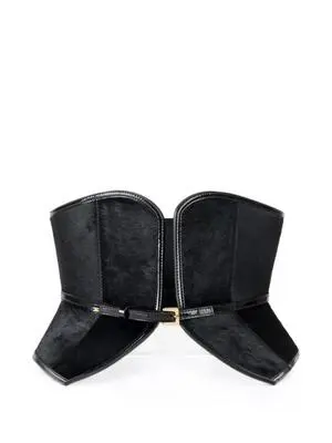 Elisabetta Franchi Bustier-style Cowhide Belt - Black