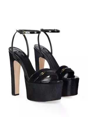 Elisabetta Franchi Cowhide Sandals - Black