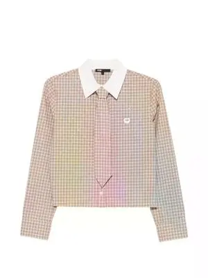 Maje Check-pattern Rhinestone-embellished Shirt - Neutrals
