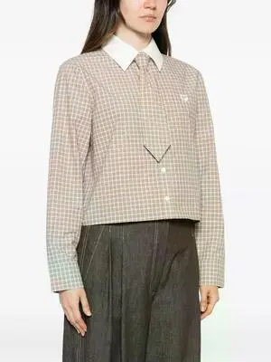 Maje Check-pattern Rhinestone-embellished Shirt