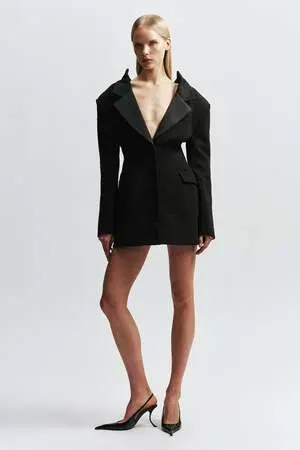 Bardot Adine Zip Back Blazer Dress - Black