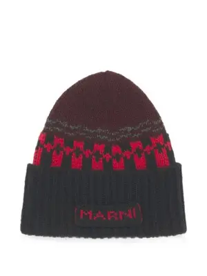 Marni Marni Knit Wool Beanie Red