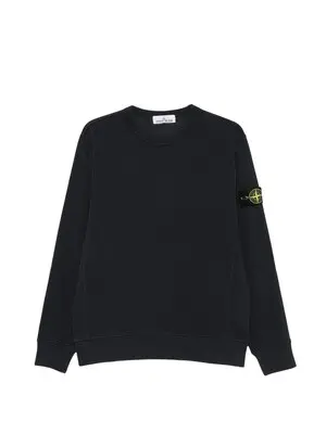 Stone Island Sweatshirt With Logo Patch - Blue