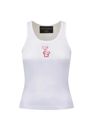 CHRISTINA CRAWFORD Embroidered Tank Top