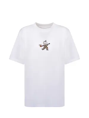 CHRISTINA CRAWFORD Cupid Baby Embroidered Cotton T-shirt