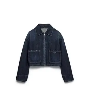 Prada Cropped Denim Blouson Jacket
