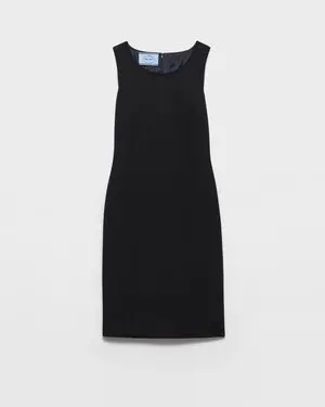 Prada Prada Stretch Fabric Sheath Dress With Round Neck And Back Zipper Navy