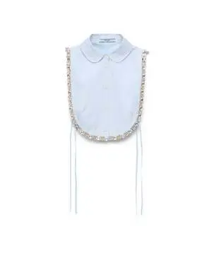 Prada Embellished Poplin Tie Vest - Light Blue