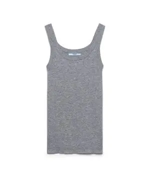 Prada Ribbed Knit Cashmere Tank Top