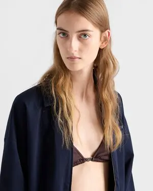 Prada Interlock Fabric Triangle Bikini Top