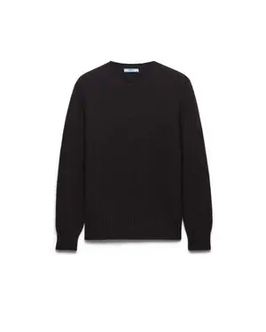 Prada Wool And Cashmere Crew-neck Sweater Brown