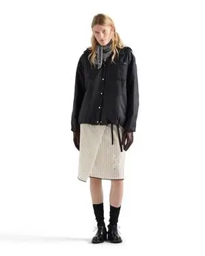 Prada Lightweight Re-nylon Blouson Jacket With Removable Hood