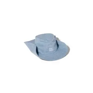 Miu Miu Denim Cowboy Hat - Blue/white