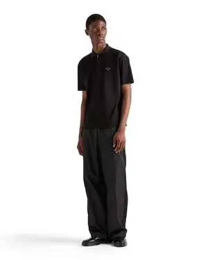 Prada Piqué Polo Hirt With Re-nylon Detail