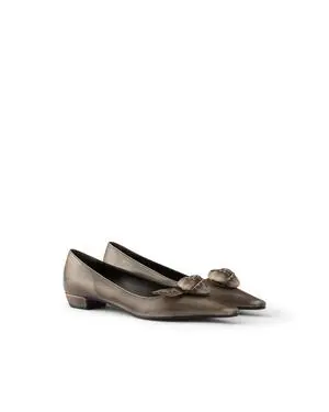 Prada Leather Ballerinas - Neutral