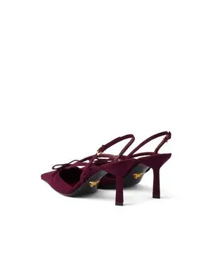 Prada Suede Slingback Pumps - Red