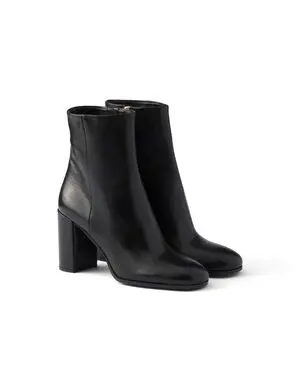 Prada Leather Booties - Black