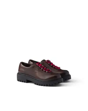 Prada Leather Lace-up Shoes - Brown