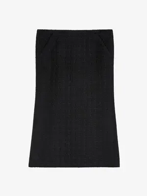 Alexander McQueen Light Tweed Bumster Skirt - Black