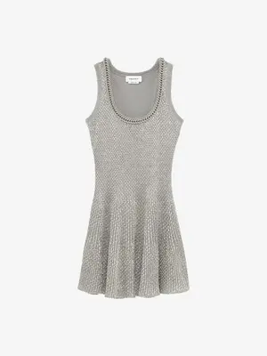 Alexander McQueen Metallic Knit Mini Dress