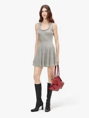 Alexander McQueen Metallic Knit Mini Dress