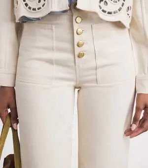 Ulla Johnson Eyelet The Lou Flared Jeans